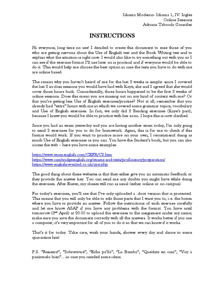 ONLINE INSTRUCTIONS and Exercises PDF | PDF | Social Media | Popular ...