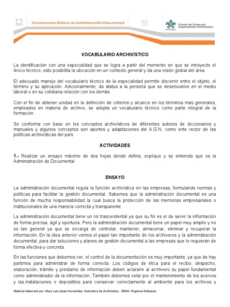 Actividad #2 Sena | PDF | Documento | Información