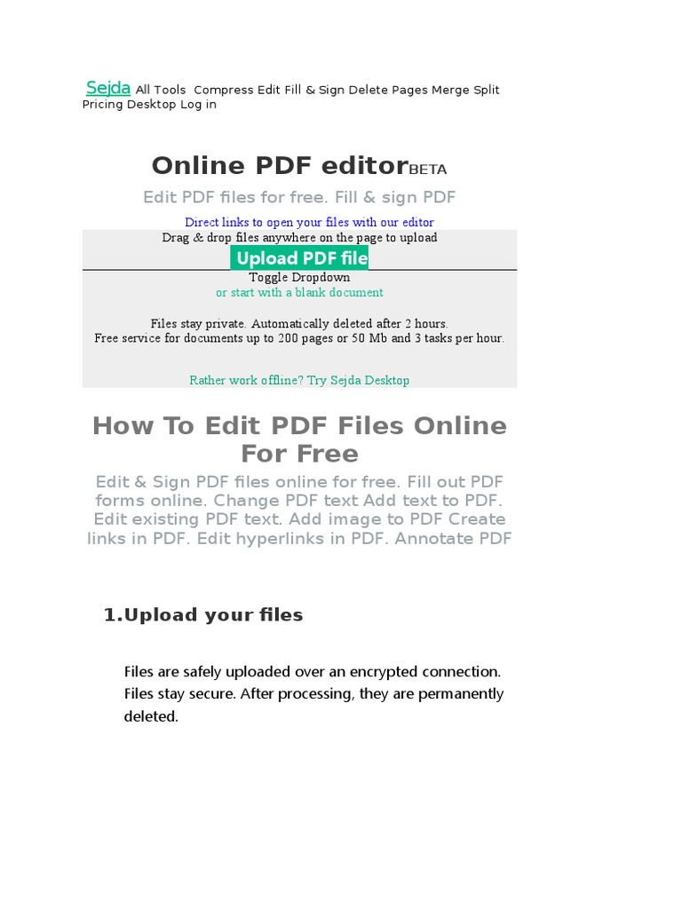 Online PDF Editor: How To Edit PDF Files Online For Free | Download ...