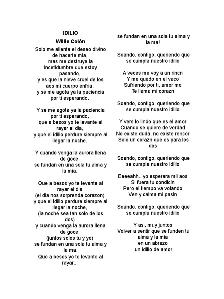 Idilio Letra | PDF