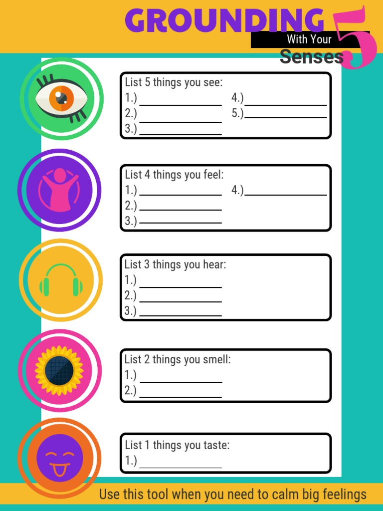 Grounding With 5 Senses Activity | PDF