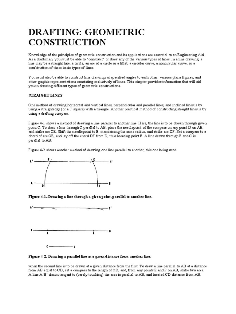 Drafting: Geometric Construction: Straight Lines | PDF | Circle ...