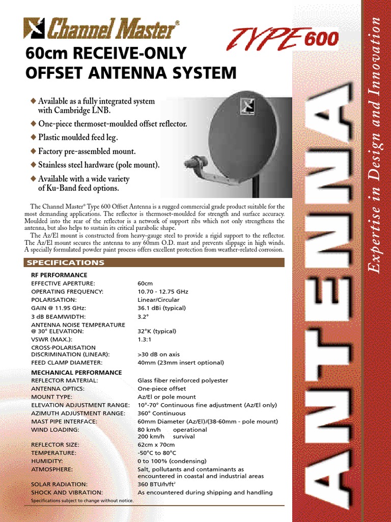 Catalogue Channel Master Offset Antenna | PDF | Antenna (Radio) | Wireless
