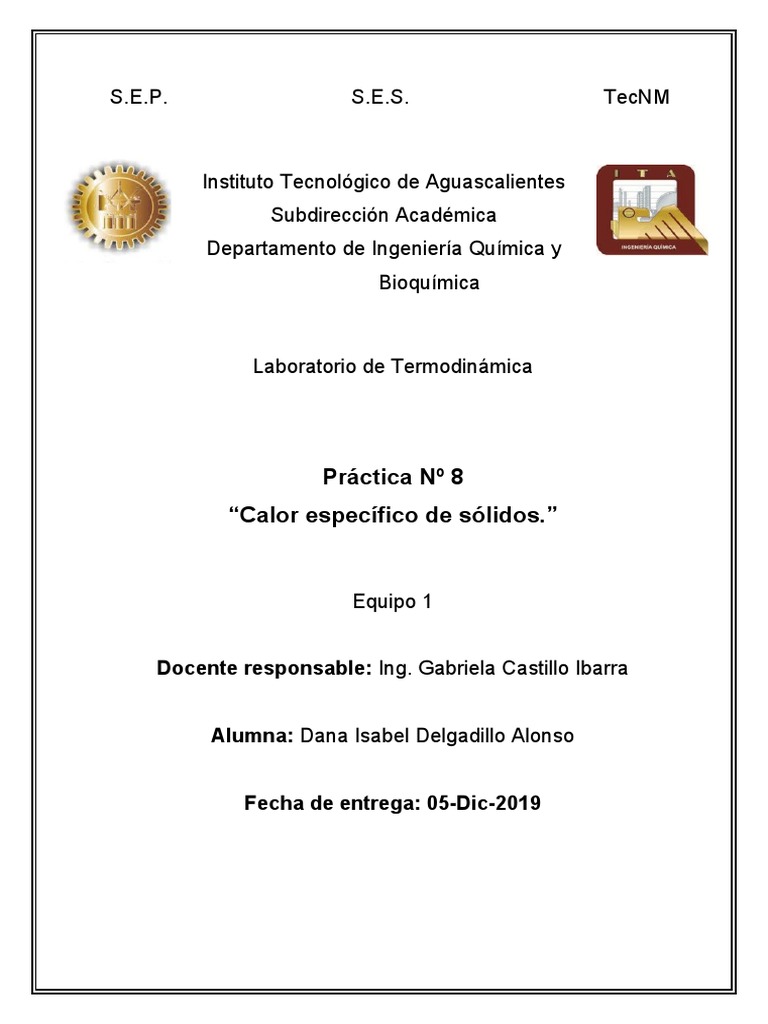 Practica 8 Termo | PDF | Calor | Temperatura