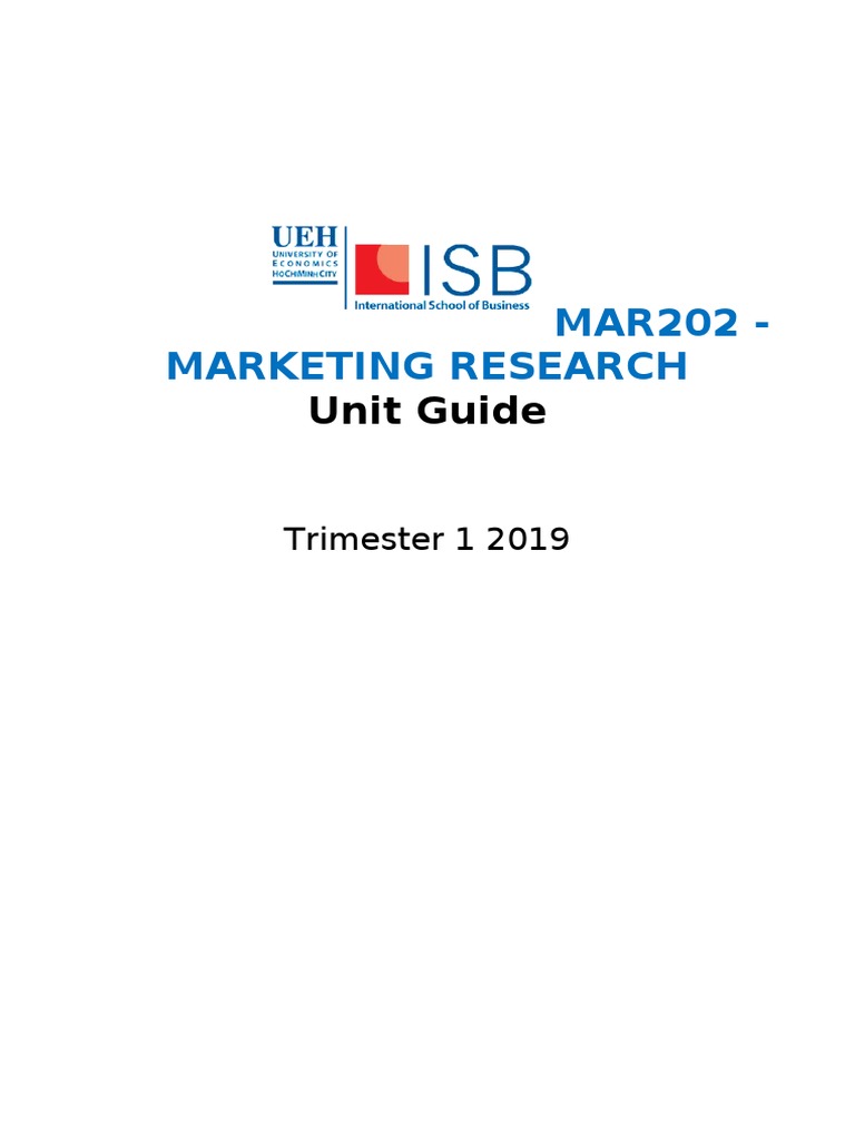 MAR202 - Marketing Research: Unit Guide | PDF | Marketing Research ...