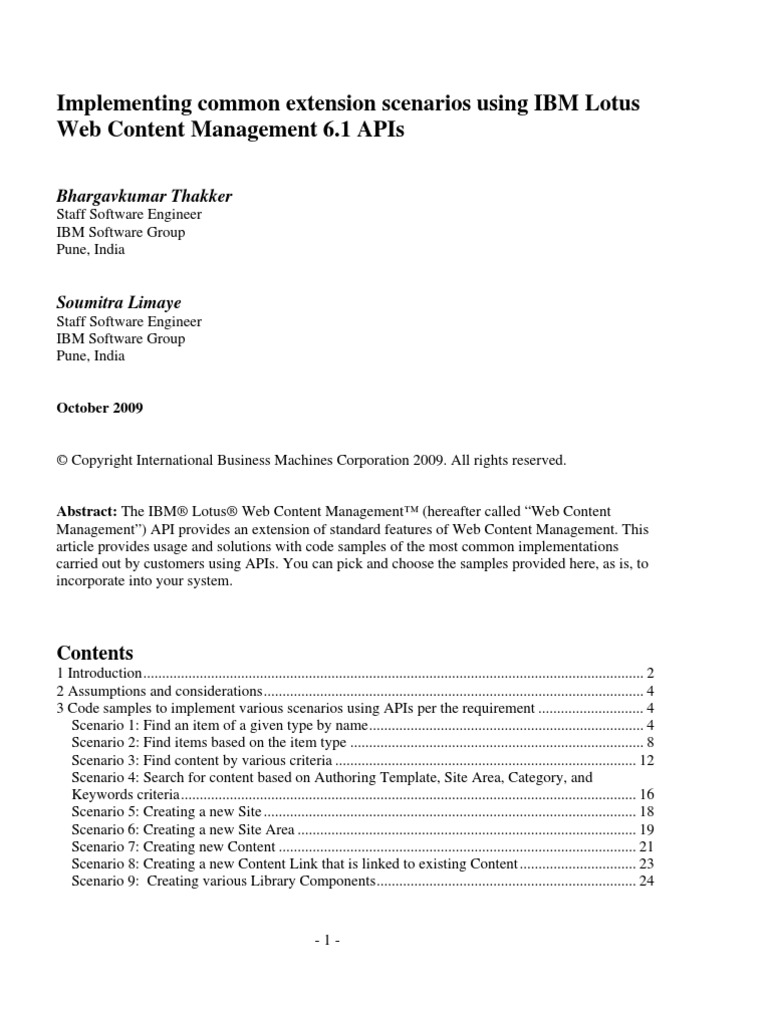 WCM API Scenarios | PDF | Application Programming Interface | Java ...