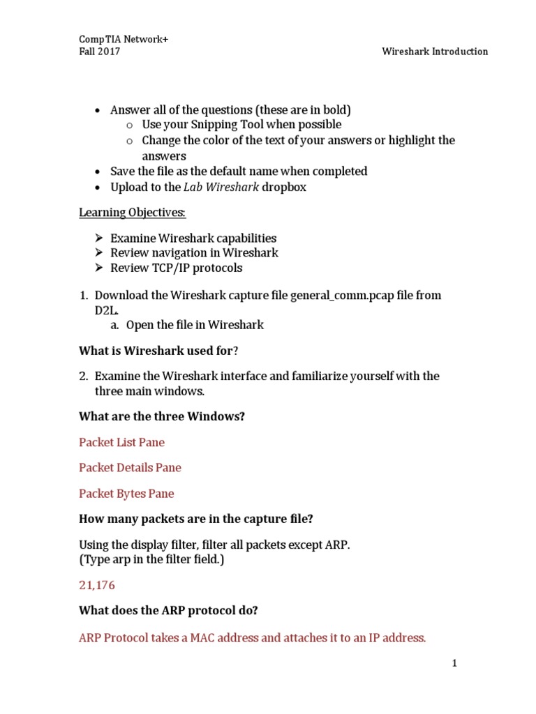 An Introduction to Using Wireshark: A Hands-On Lab Guide | PDF ...