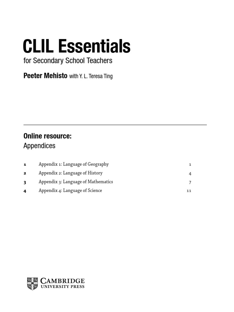 CLIL Essentials: For Secondary School Teachers | PDF | Function ...