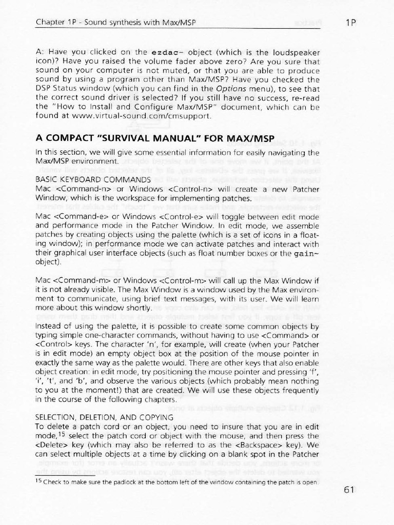 "Survival: A Compact Manual" For Max MSP | PDF | Computing Platforms ...