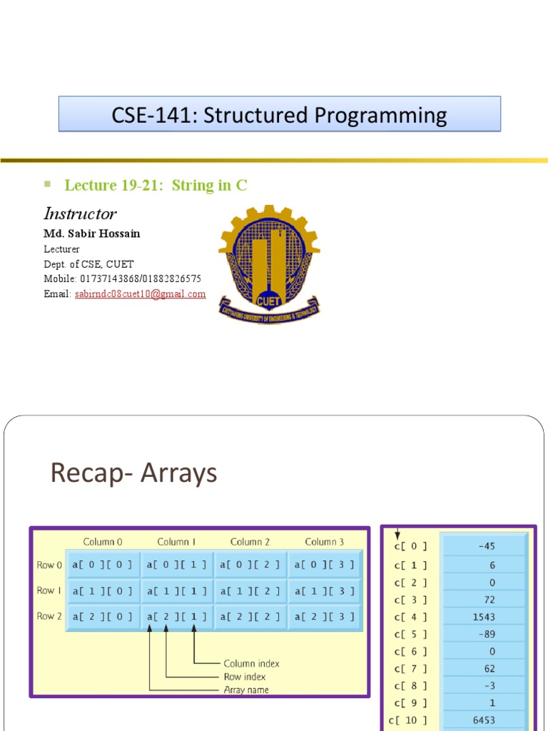 Cse 141 Structured Programming Cse 141 Structured Programming Pdf String Computer Science