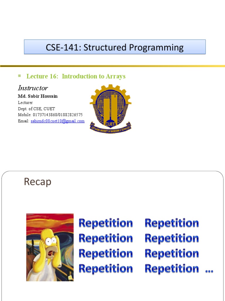 Cse 141 Structured Programming Cse 141 Structured Programming 7785
