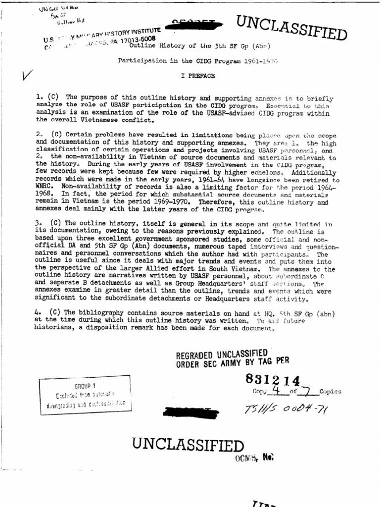Vietnam CIDG Program Analysis | PDF | Special Forces (United States ...