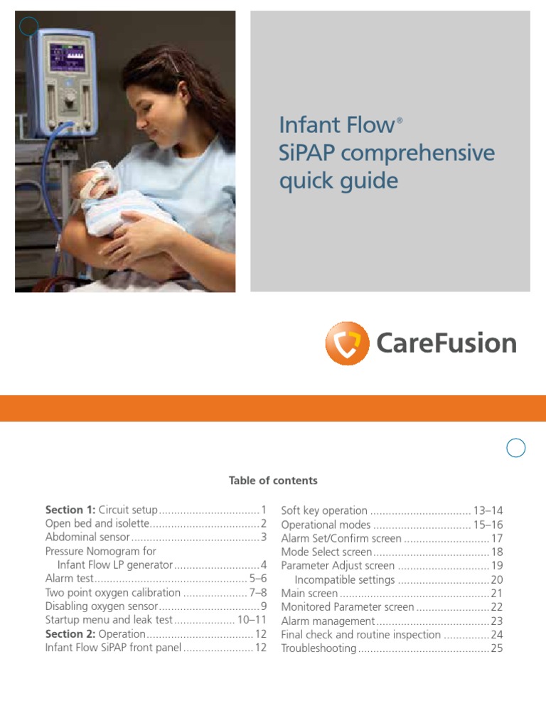 Infant Flow Sipap Comprehensive Quick Guide | PDF | Apnea | Breathing