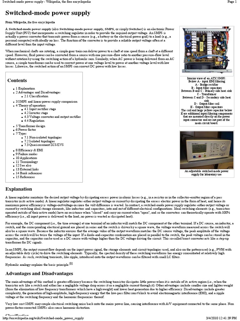 Switched-Mode Power Supply: Classification | Download Free PDF | Power ...