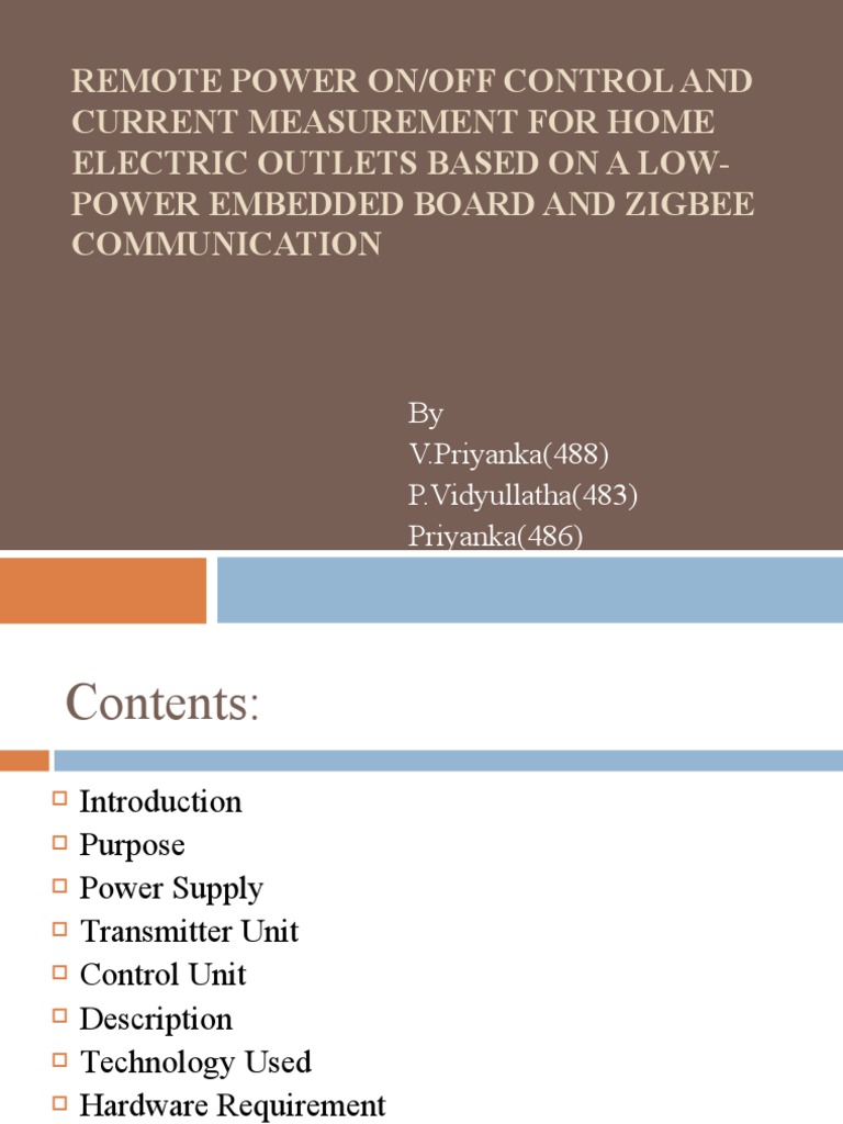 Remote Power On/Off Control and Current Measurement For Home Electric ...