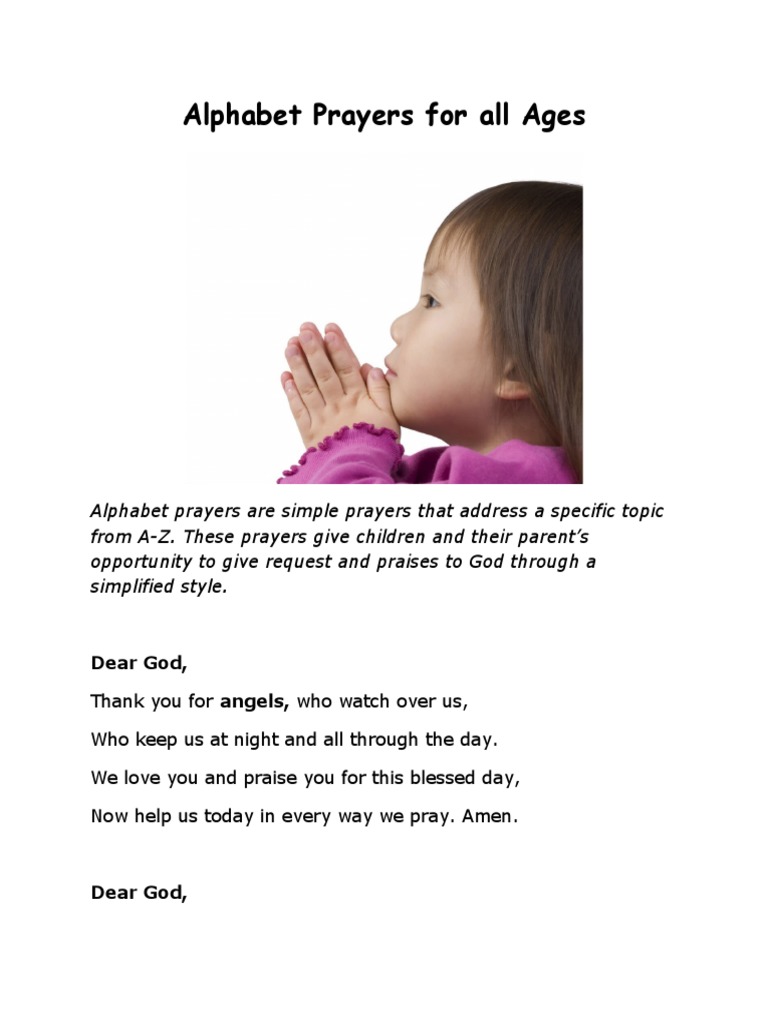 Alphabet Prayers For Kids | PDF | Prayer | Amen