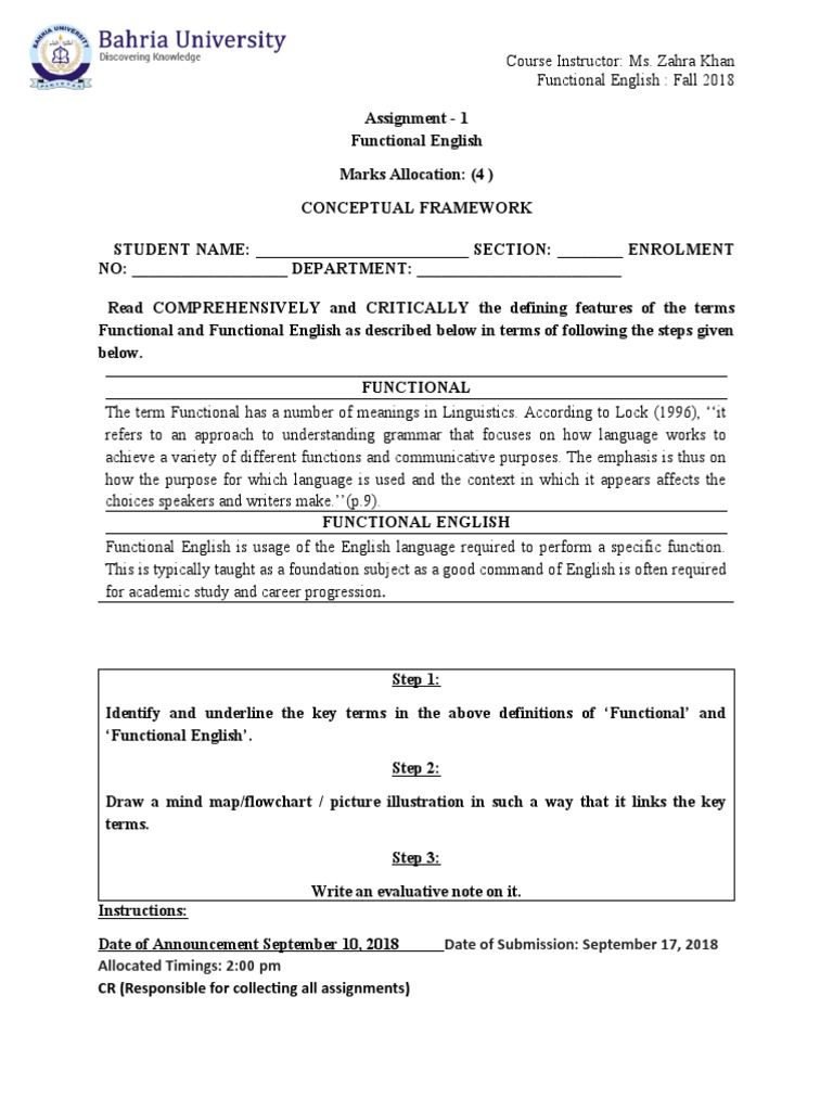 Assignment 1 Functional English Pdf English Language Epistemology