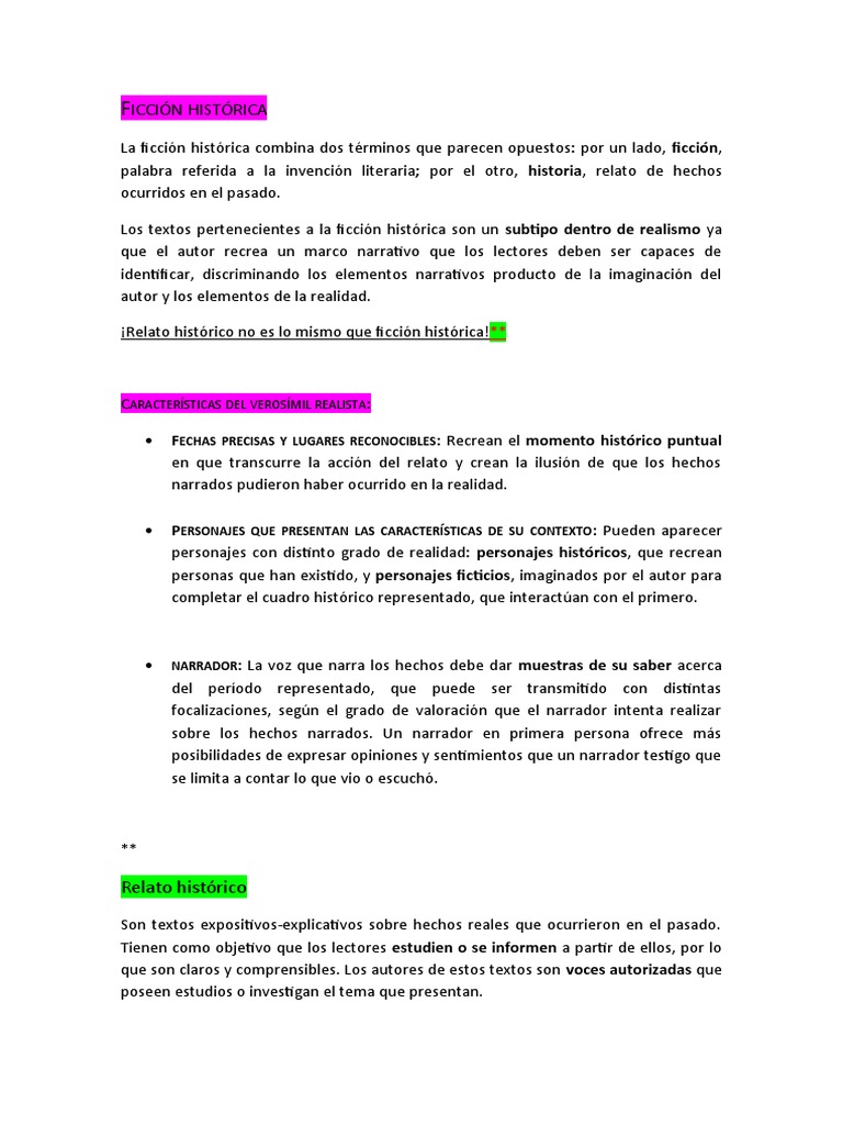 Ficción Histórica Vs Relato Histórico | PDF | Autor | Narrativa