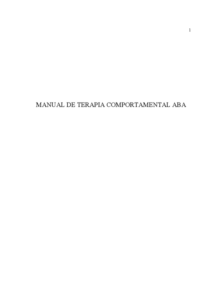 Manual de Terapia ABA para Autismo | PDF | Comportamiento | Espectro ...