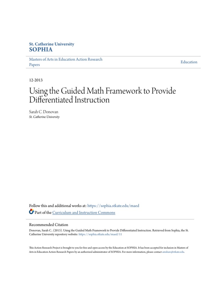 Using The Guided Math Framework To Provide Differentiated Instruc | PDF ...