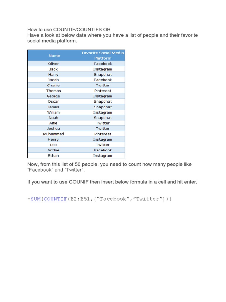 How To Use Countif/Countifs or | PDF