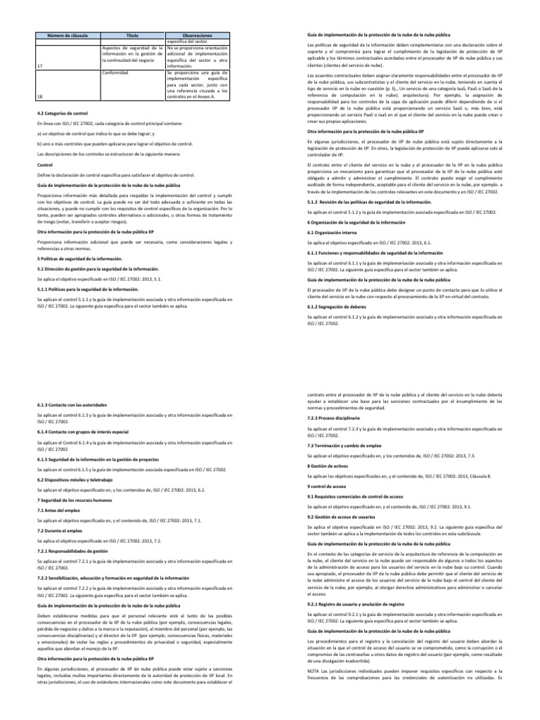 Traducción Iso Iec 27018 2019 Pdf Computación En La Nube