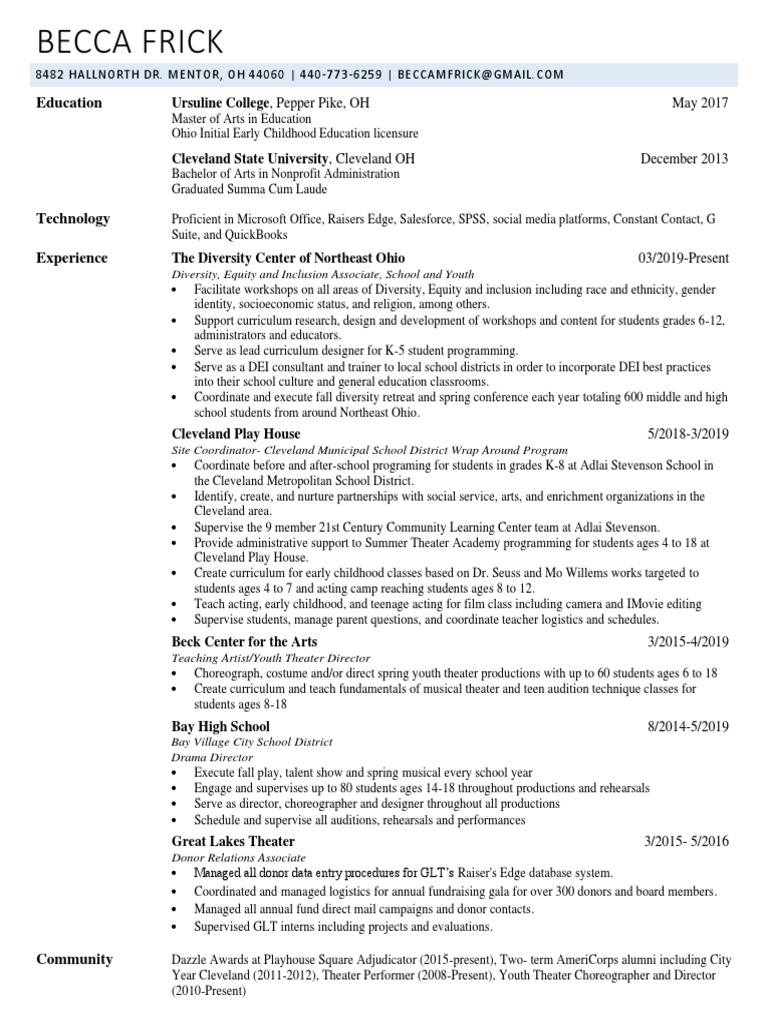 Becca Frick: Education | PDF | Inclusion (Education) | Behavior ...