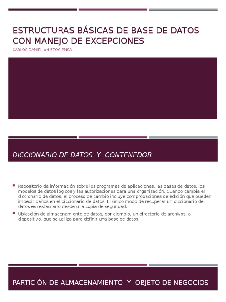 Estructuras Básicas de Base de Datos Con Manejo de Excepciones | PDF | Pl / Sql | SQL