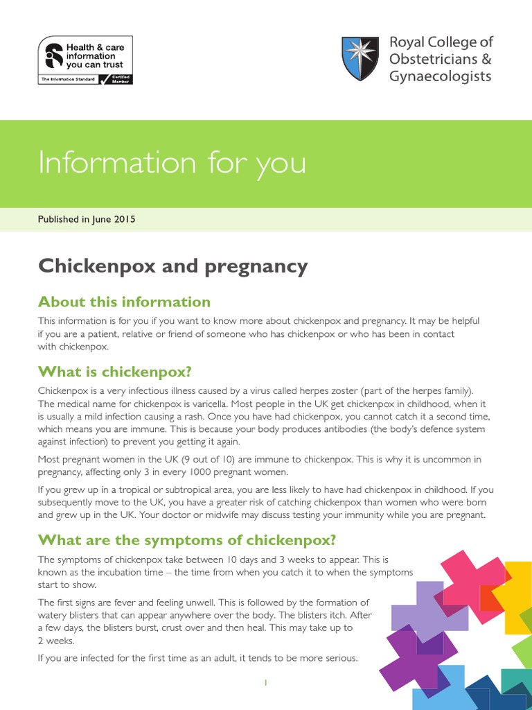 Information For You: Chickenpox and Pregnancy | PDF | Virology ...