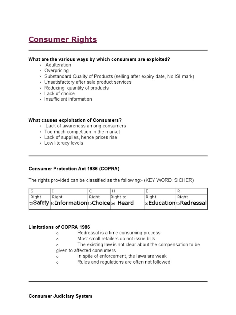 Consumer Rights | PDF | Consumer Protection | Public Sphere
