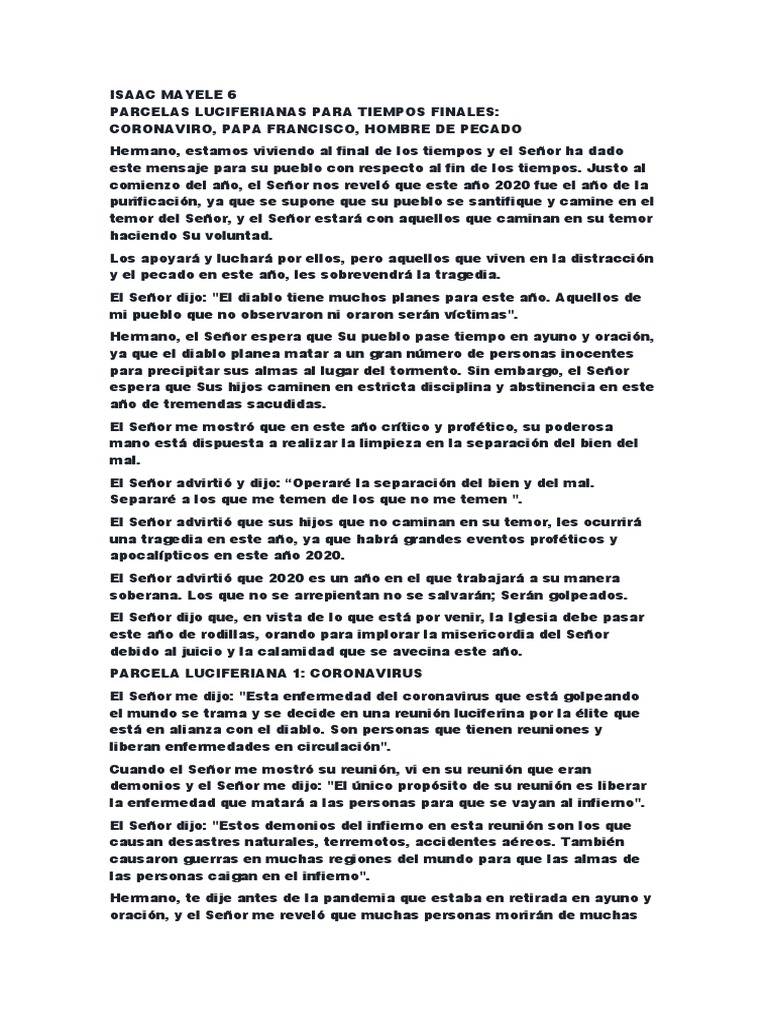 Isaac Mayele 6 | PDF | Oración | Diablo