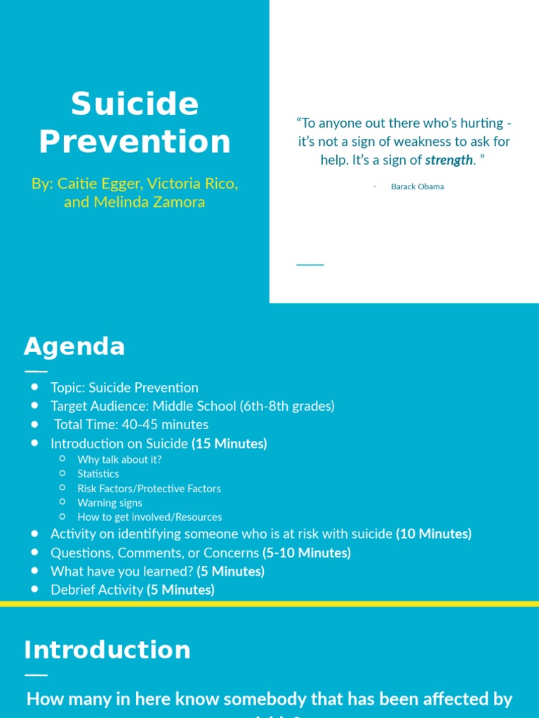 Inservice Lesson Plan-Suicide Prevention | PDF | Suicide | Mental Disorder