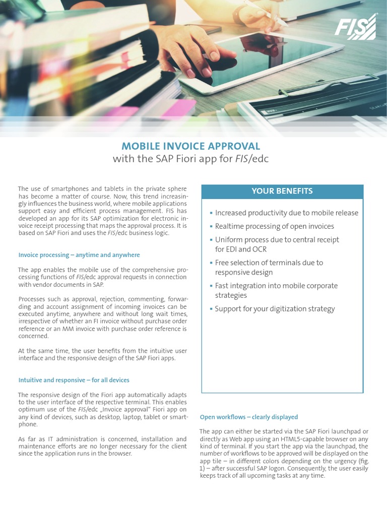 Mobile Invoice Approval: With The SAP Fiori App For FIS/edc | PDF ...