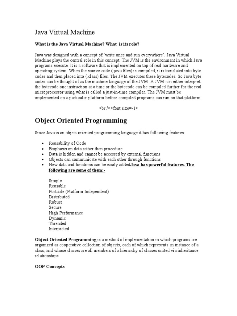 Java Virtual Machine Object Oriented Programming Pdf Java Virtual 1187