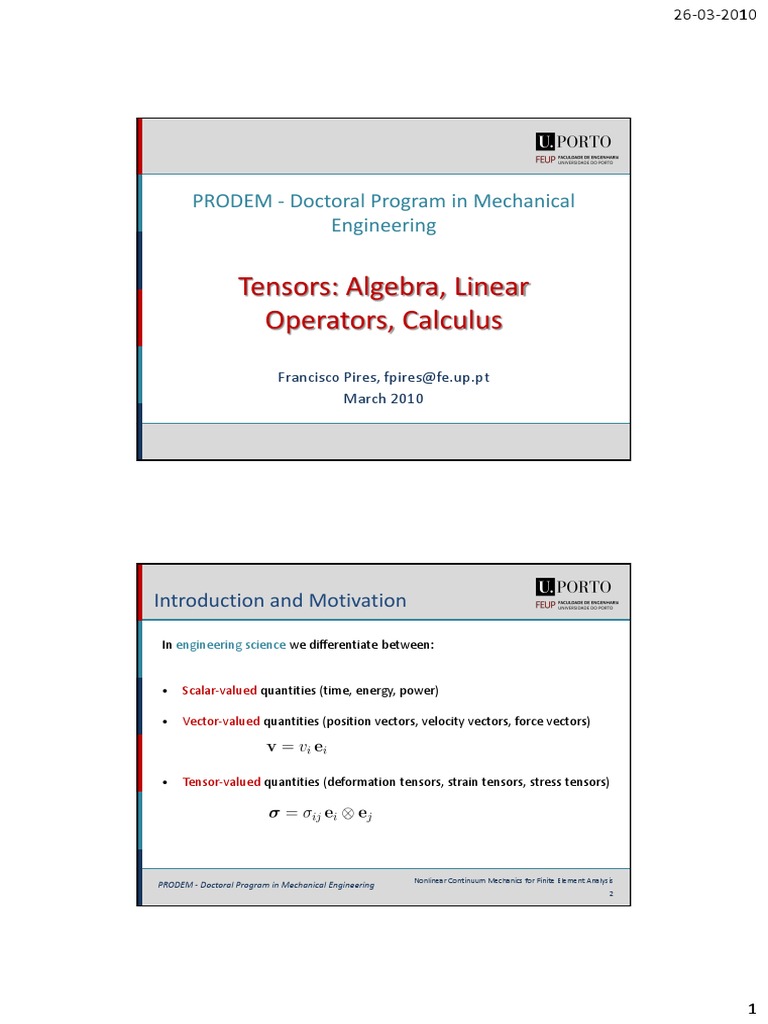 Tensors: Algebra, Linear Operators, Calculus | PDF | Tensor | Euclidean Vector