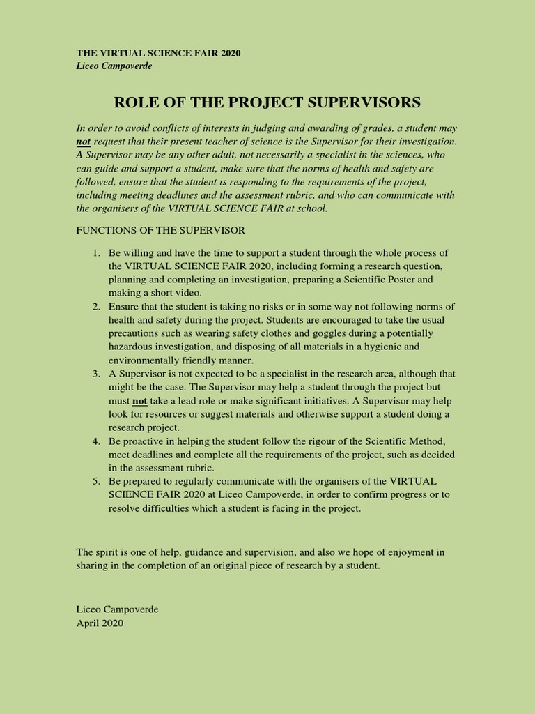 Role of Supervisors | PDF
