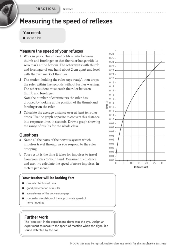 Practical - 30 Reflexes Speed (OUP) | PDF | Nature