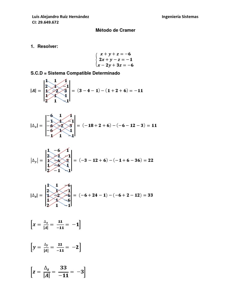 Método de Cramer | PDF | Enseñanza de matemática | Ajedrez