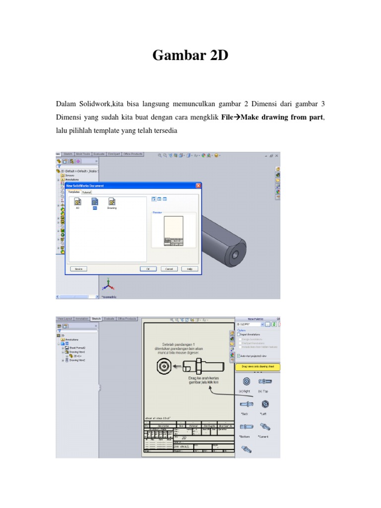Gambar 2d Dalam Solidworks Untuk Pemula Pdf Griya Taman