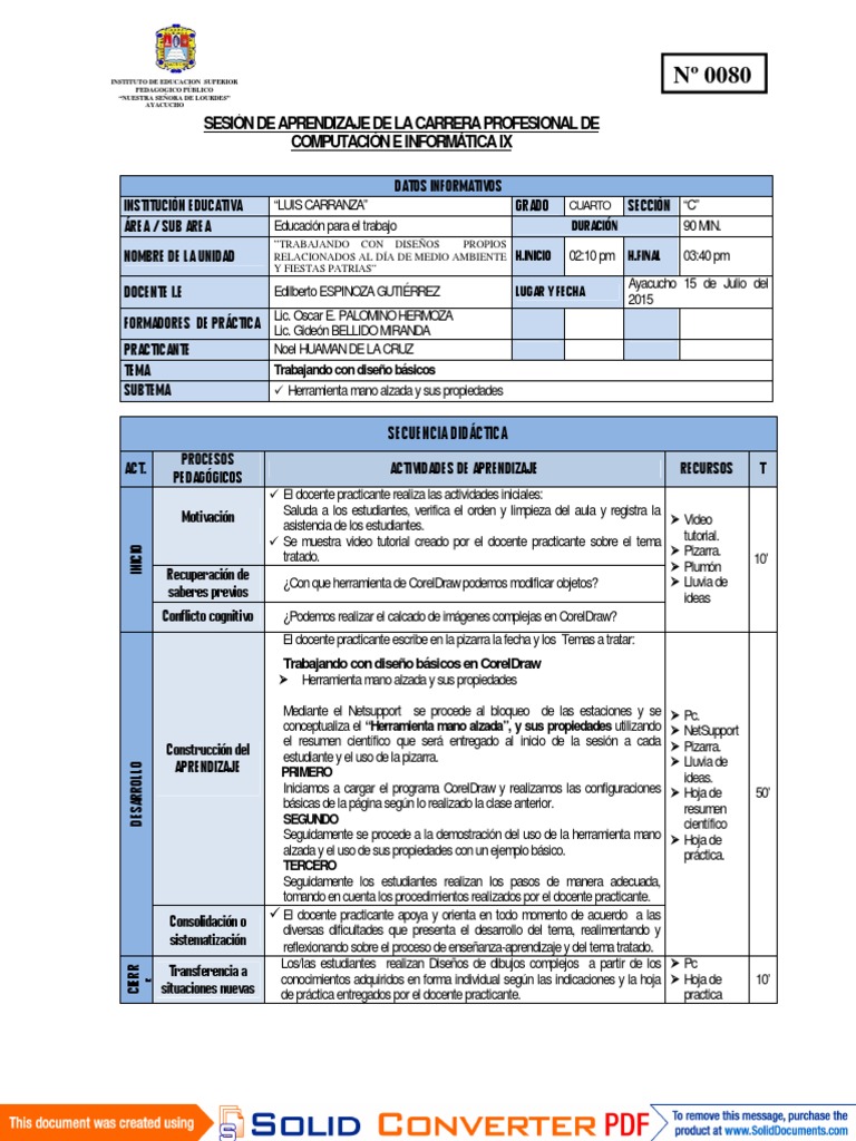 Sesion de CorelDraw Instituto | PDF | Maestros | Aprendizaje