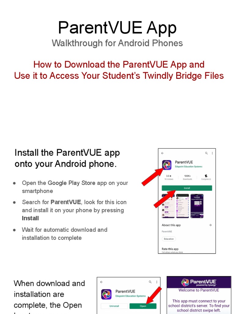 Parentvue App: Walkthrough For Android Phones | PDF