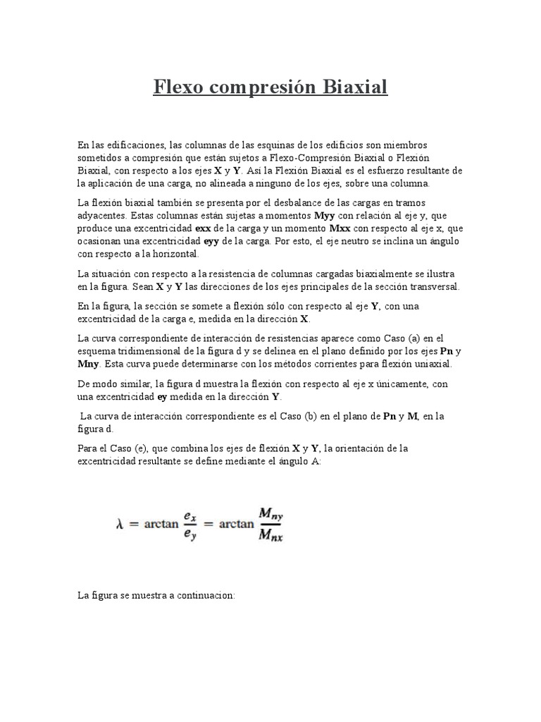Flexo Compresión Biaxial | PDF | Doblar | Geometria plana)