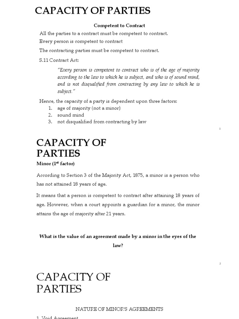 Lecture 5 - Capacity of Parties PDF | PDF | Civil Law (Legal System ...