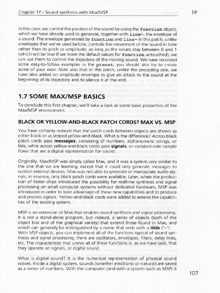 1 7 Some Max/Msp Basics: Black or Yellow-And-Black Patch Cords? Max vs. MSP | PDF | Synthesizer ...