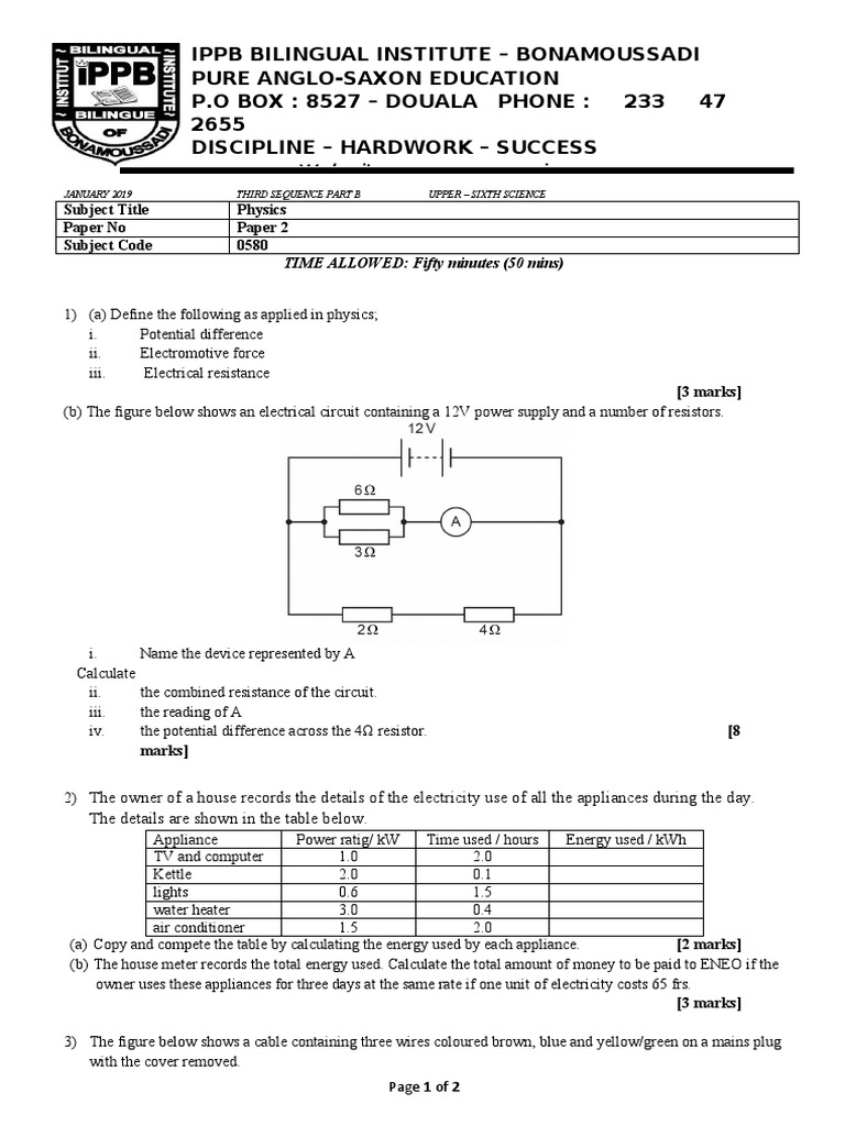 F5 Seq JAN 2019 | PDF | Voltage | Electrical Resistance And Conductance