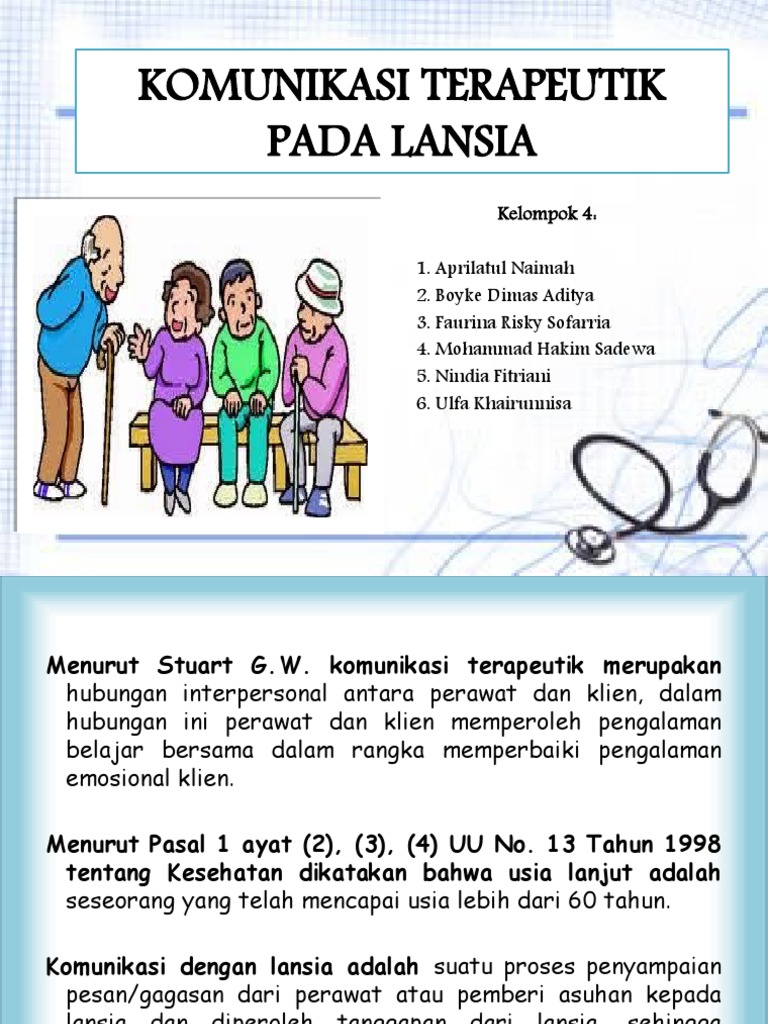 Komunikasi Terapeutik Pada Lansia | PDF