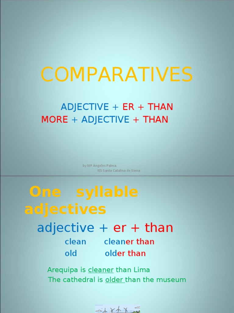 Comparatives: Er + Than More + Than | PDF