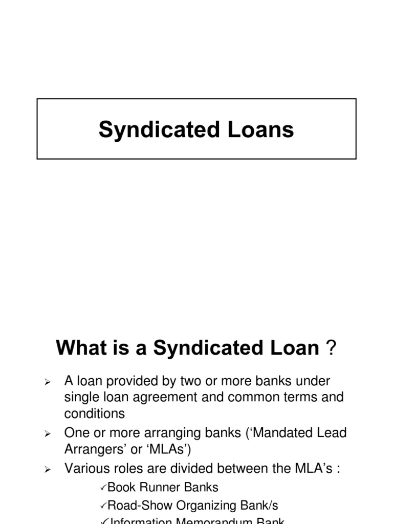 Syndicated Loans | Syndicated Loan | Loans