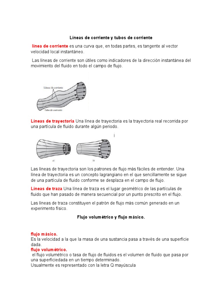 Líneas y tubos de corriente en fluidos | PDF | Mecánica de Medios ...