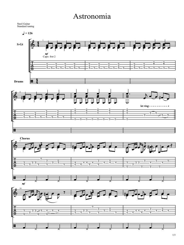 Astronomia: Steel Guitar Standard Tuning | PDF | Musical Instruments ...